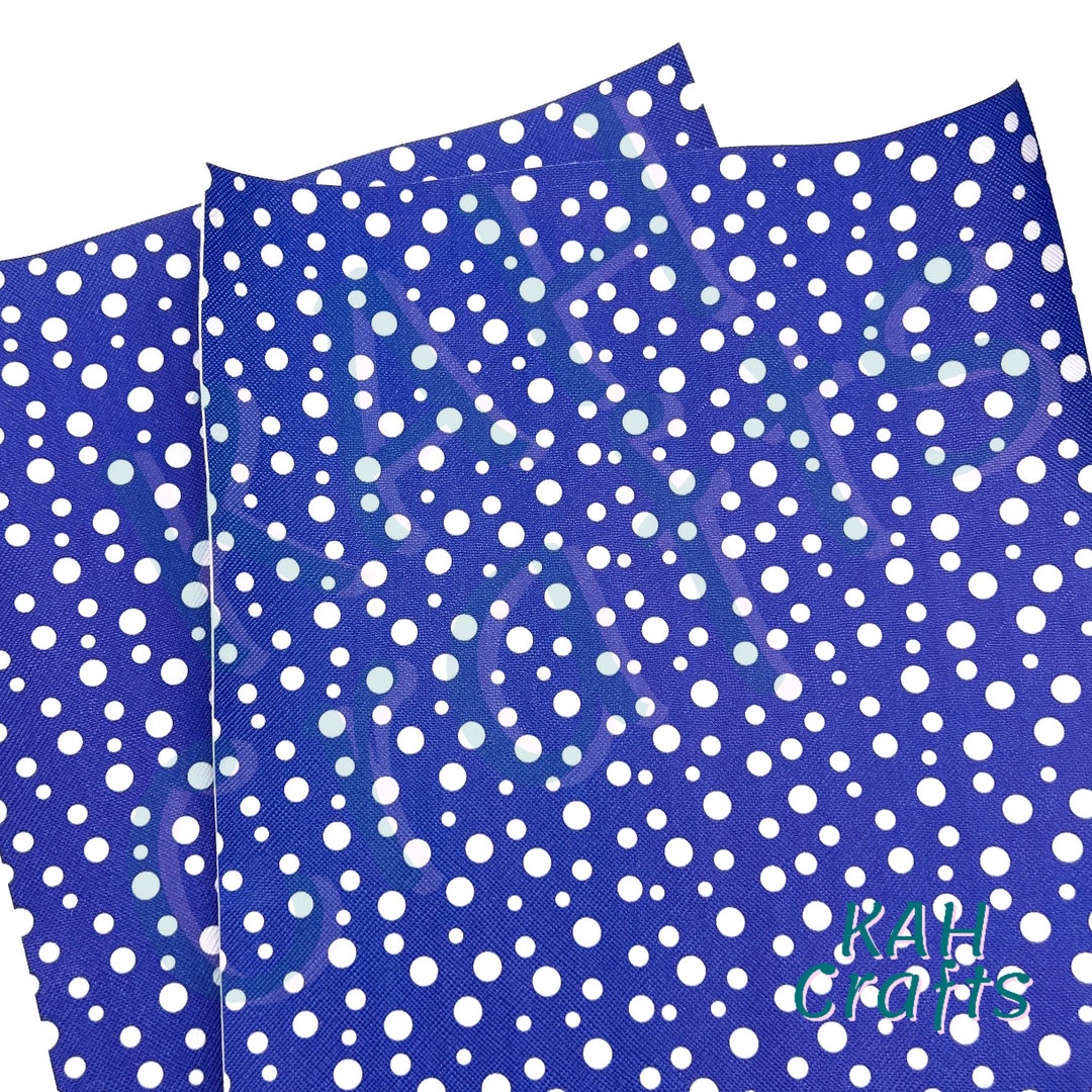 USDR Royal Blue and White Dots Polka Dots Faux Leather - Etsy