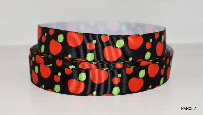 Abc's Apples 7/8" Grosgrain Ribbon You Choose - Etsy