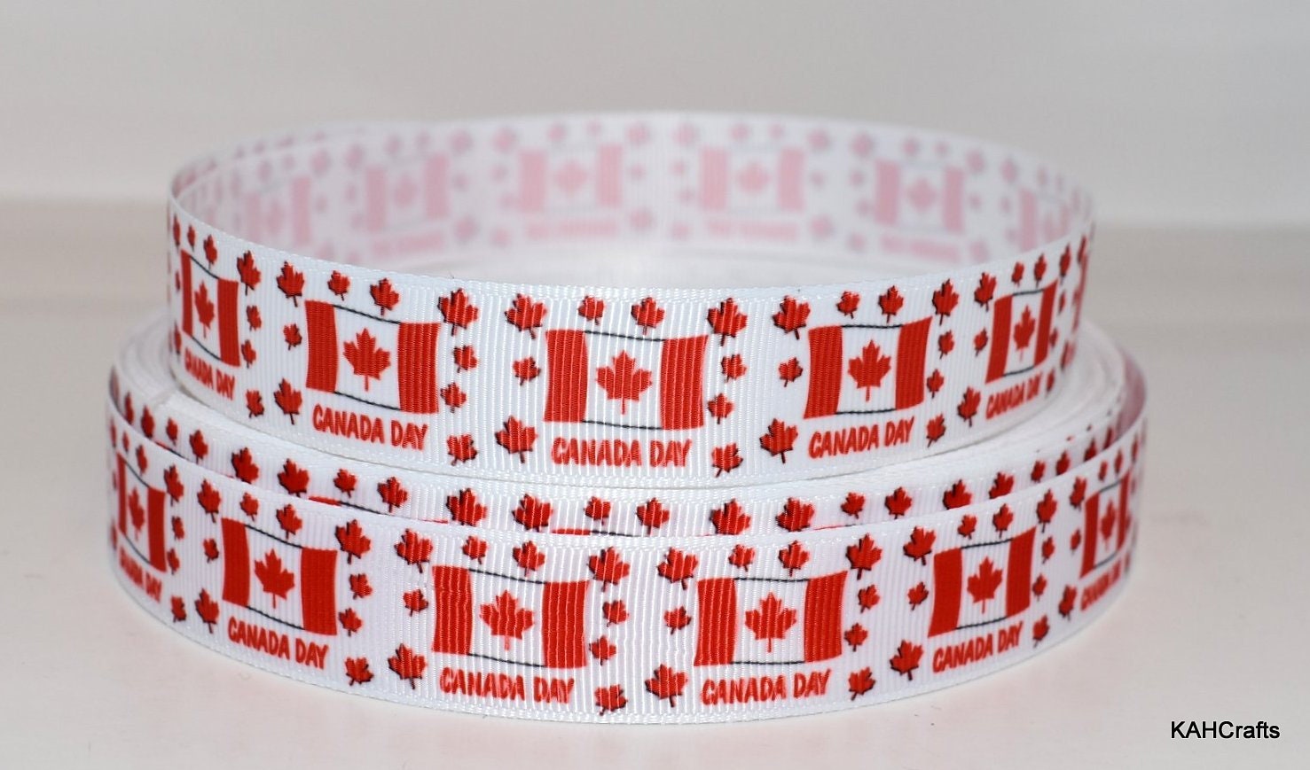 Canada Day Flag Canadian Leaf 7/8 Grosgrain Ribbon You | Etsy