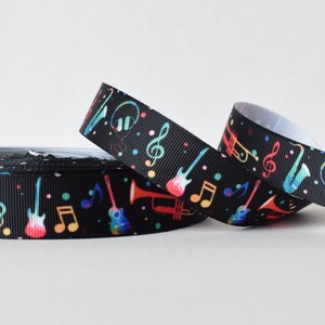Music Notes Staff Rainbow 7/8" Grosgrain Ribbon - Etsy