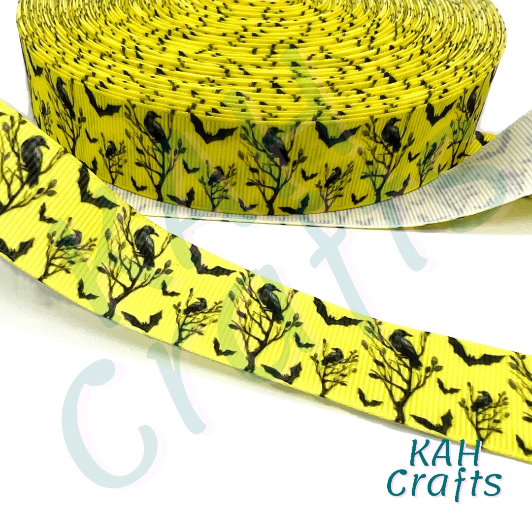Crow Bats Spooky Tree Halloween 1" Grosgrain Ribbon - Etsy