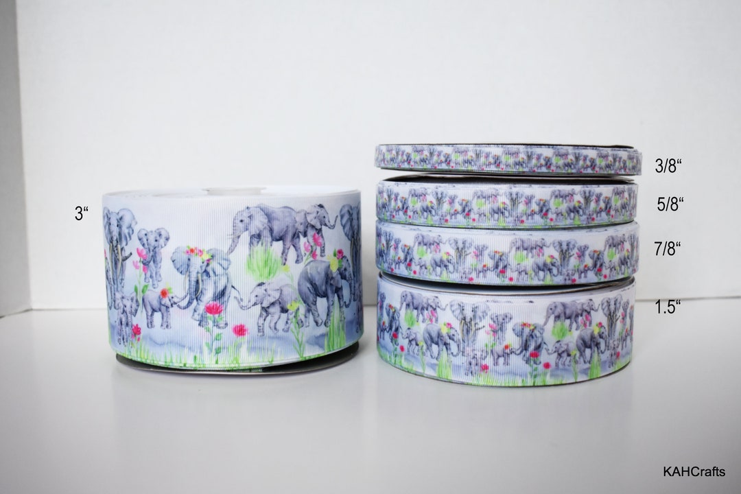 Elephants Grosgrain Ribbon You Choose Width - Etsy