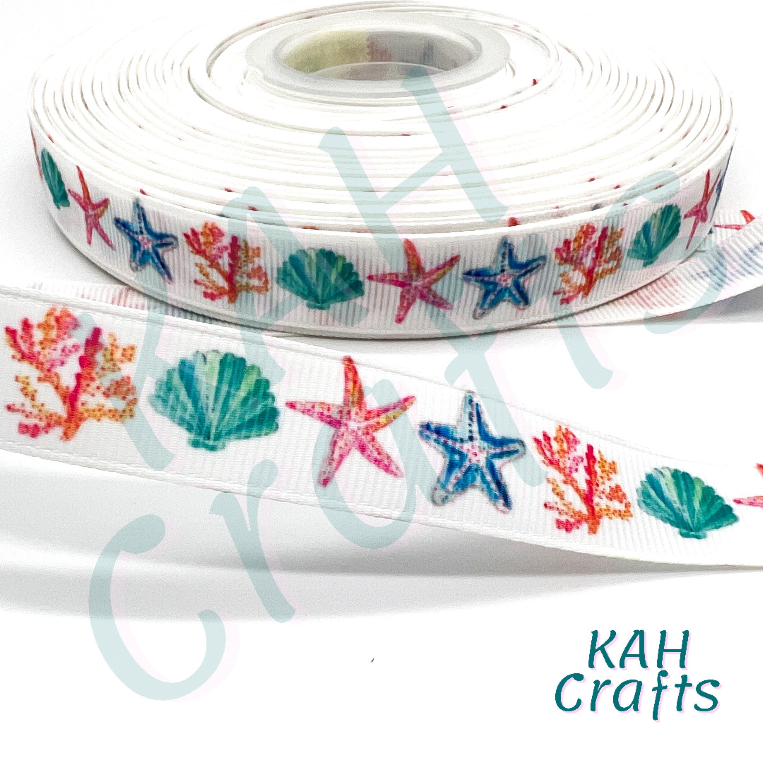 Beach Seashells Starfish Sand Dollar Grosgrain Ribbon You - Etsy