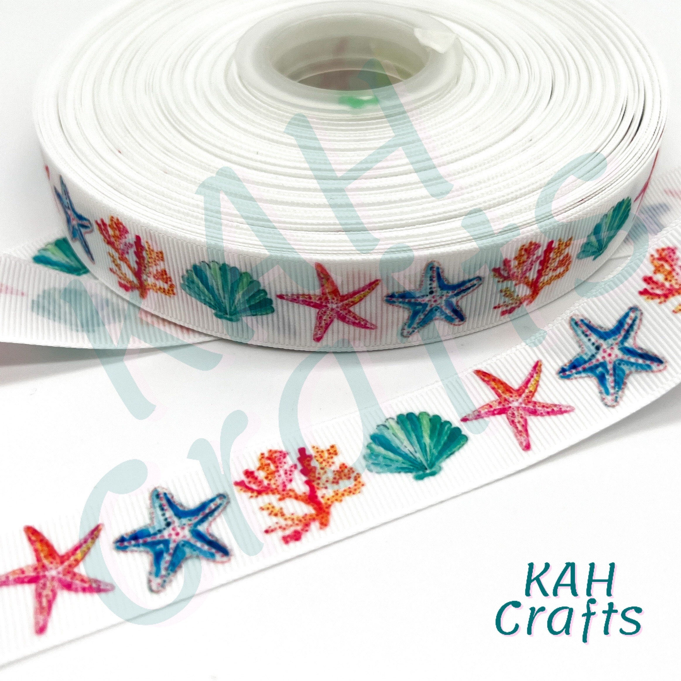 Beach Seashells Starfish Sand Dollar Grosgrain Ribbon You - Etsy