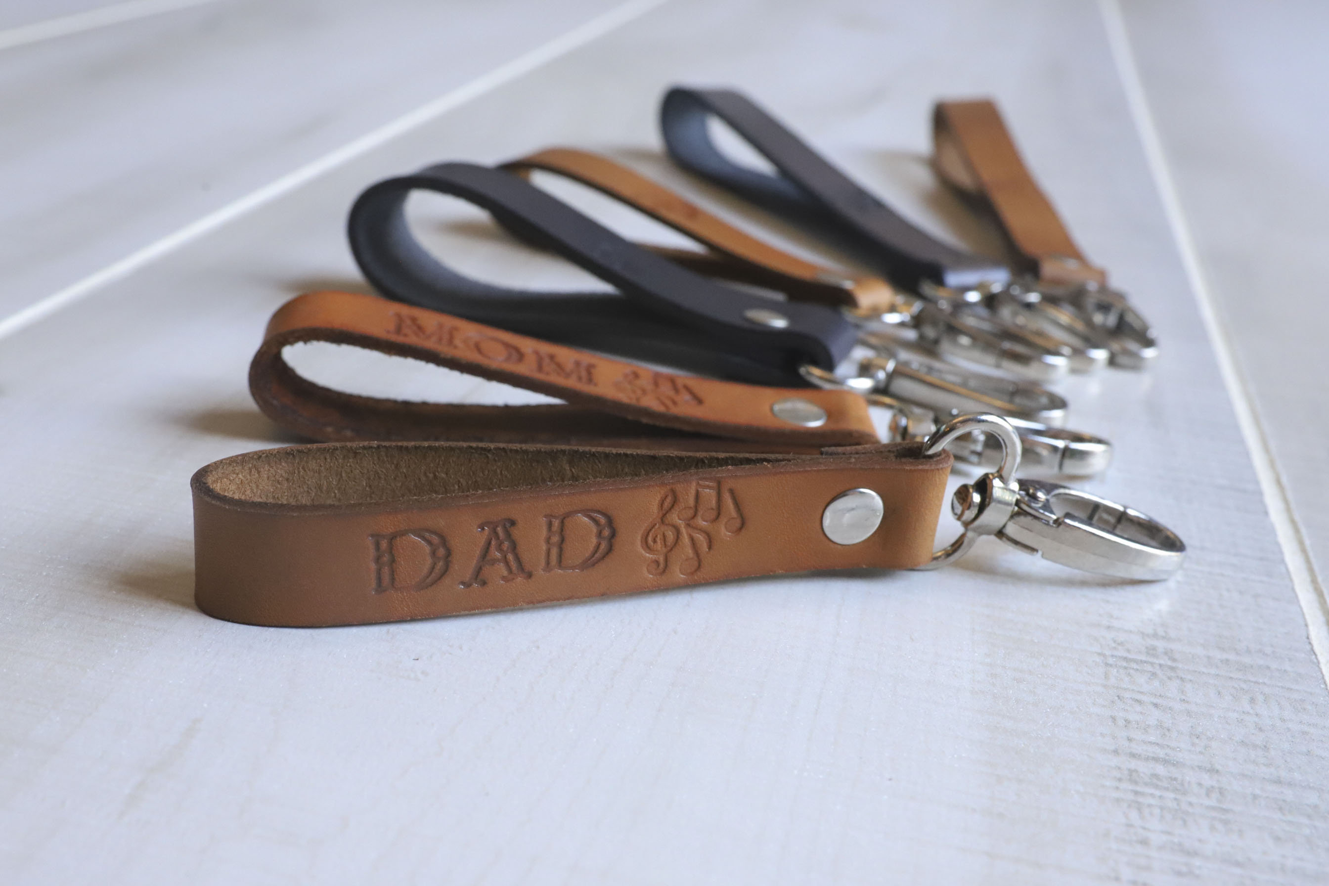 Music Notes Name Mom Dad Genuine Leather 4 or 6 - Etsy