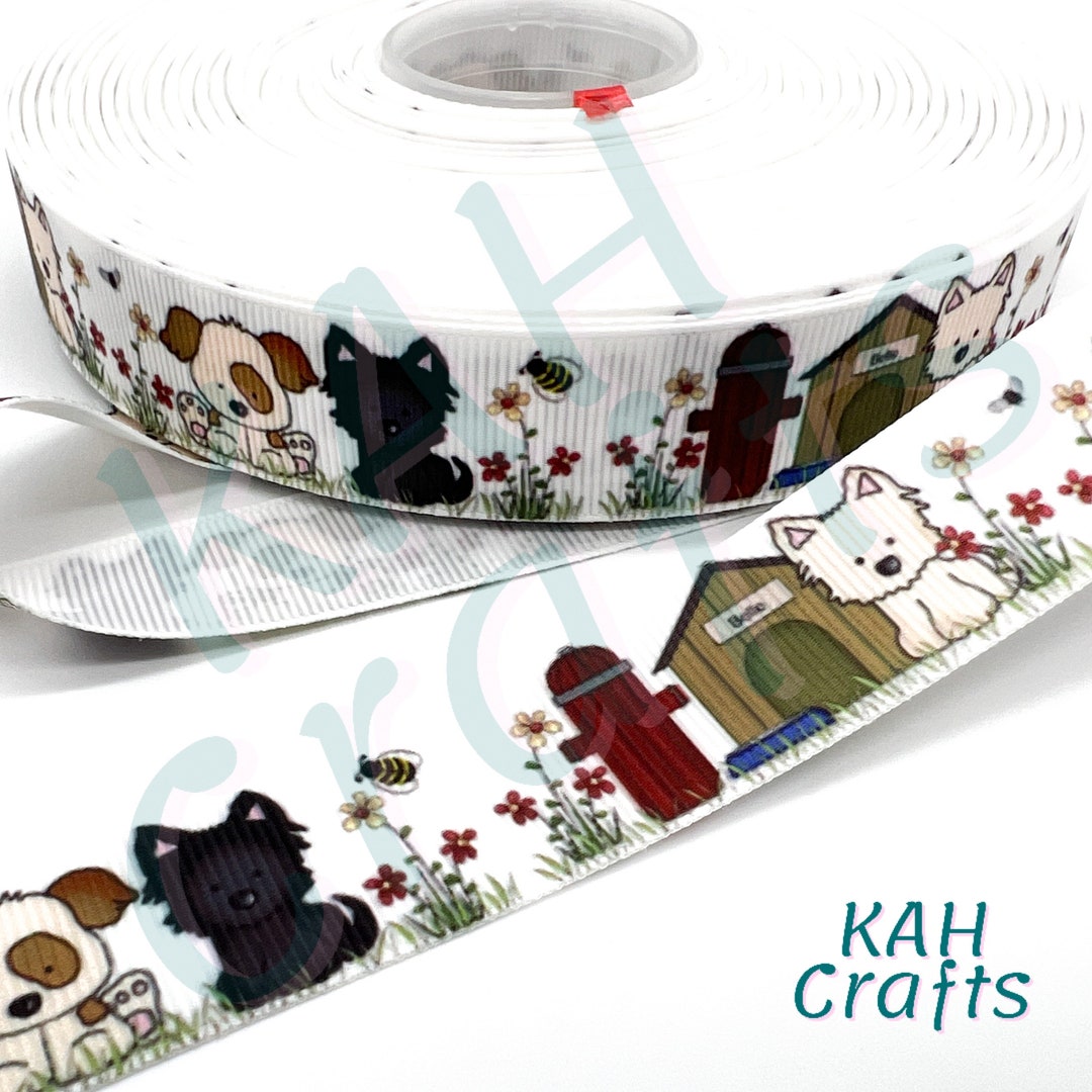 Dog, Paw Print, Fire Hydrant, Dish and House 7/8" Grosgrain Ribbon - Etsy