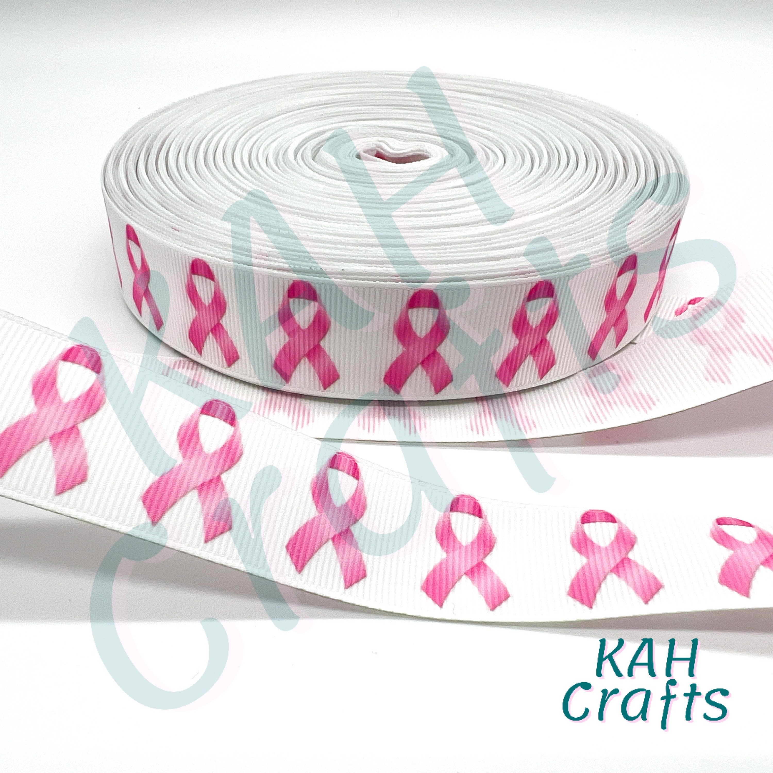 Breast Cancer Ribbon Grosgrain Ribbon You Choose Width - Etsy