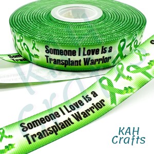 USDR Transplant Warrior Lung Green Awareness Ribbon Grosgrain Ribbon ...