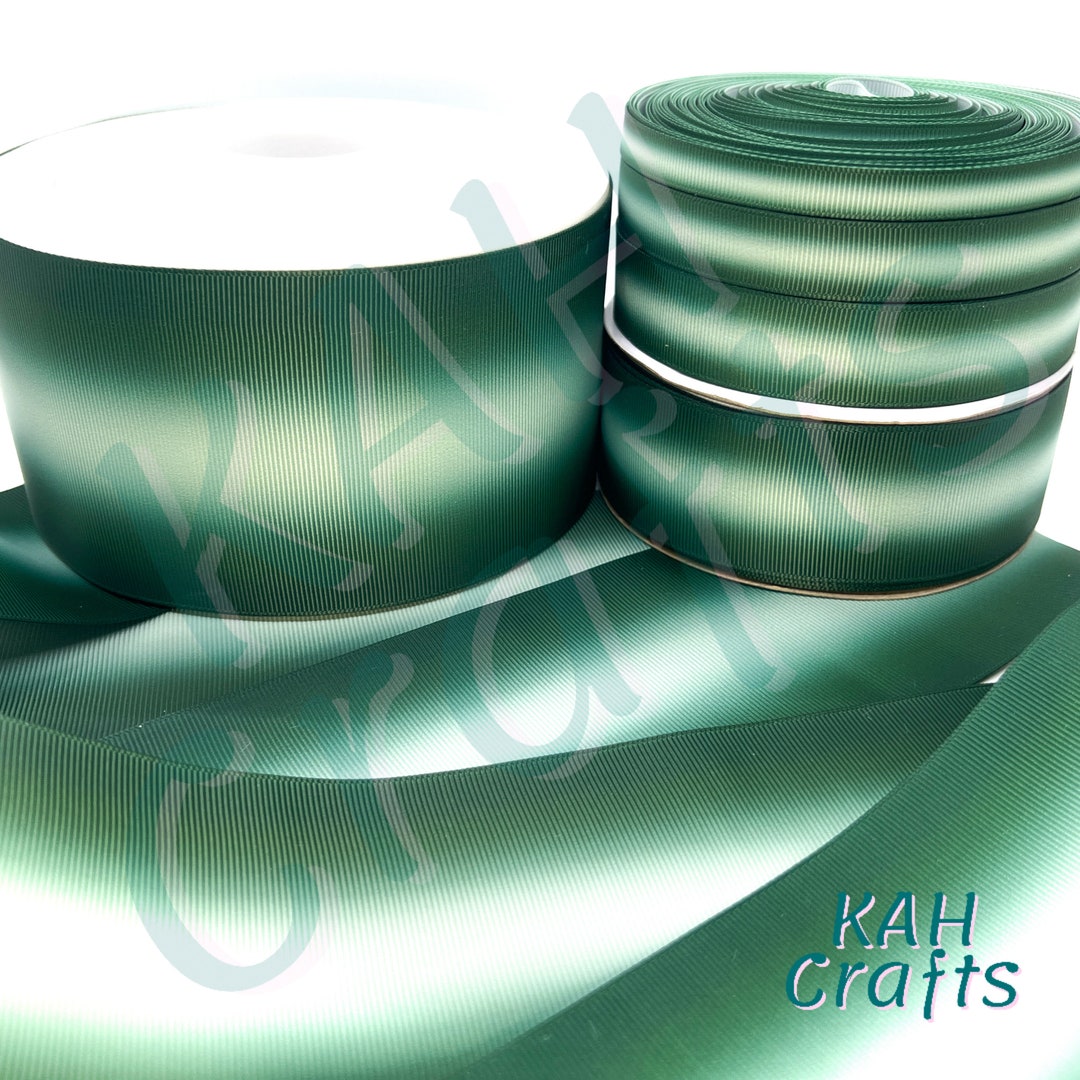 USDR Green White Green Double Sided Grosgrain Ribbon You Choose Width ...