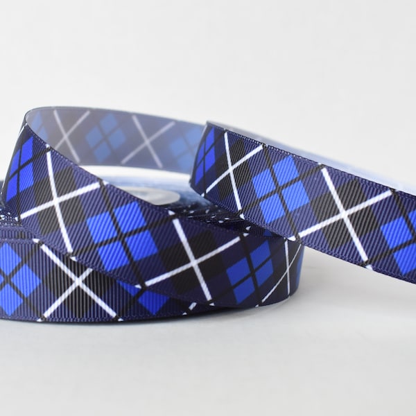 Blue Argyle Fabric - Etsy