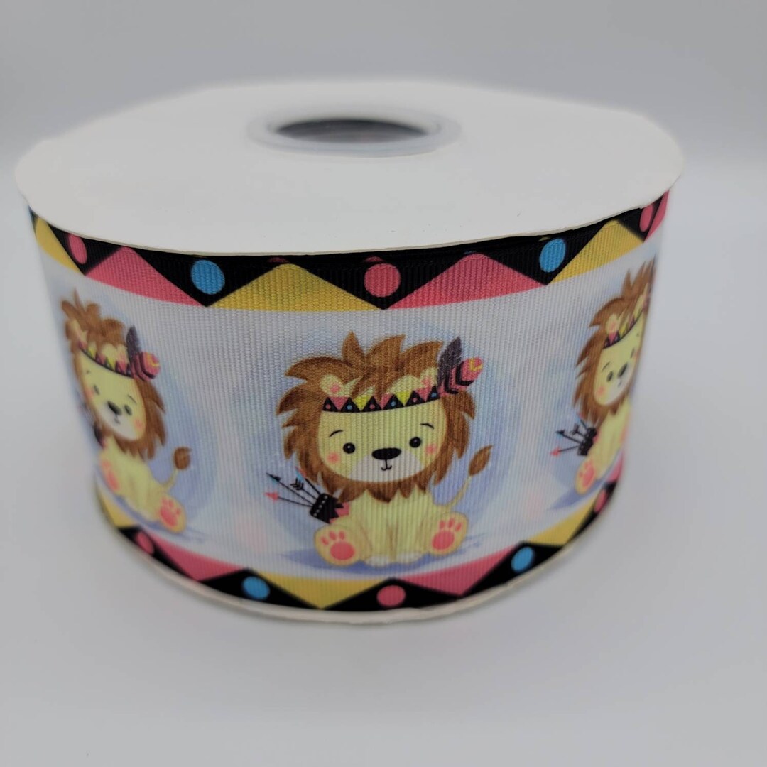 USDR 3" Tribal Lion Animal Print Design Grosgrain Ribbon - Etsy