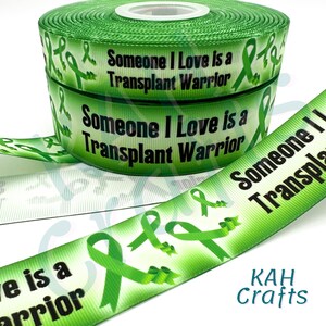 USDR Transplant Warrior Lung Green Awareness Ribbon Grosgrain Ribbon ...