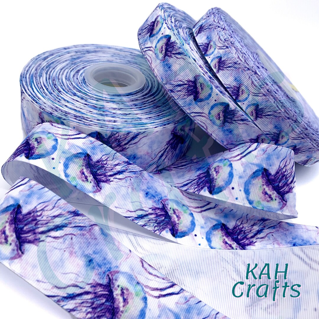 Jellyfish Ocean Grosgrain Ribbon You Choose Width - Etsy