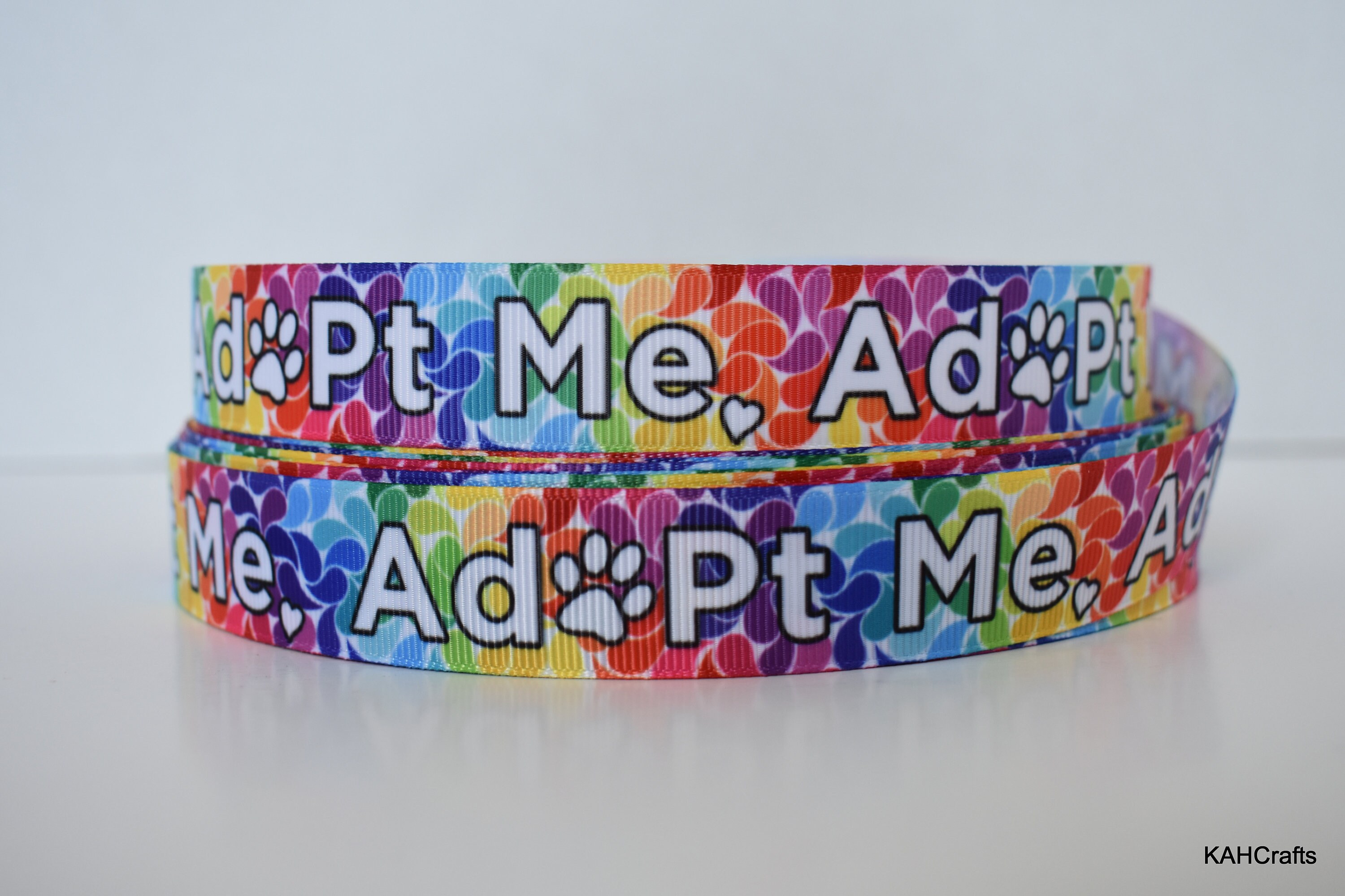 USDR Adopt Me Dog Cat Grosgrain Ribbon You Choose Width | Etsy