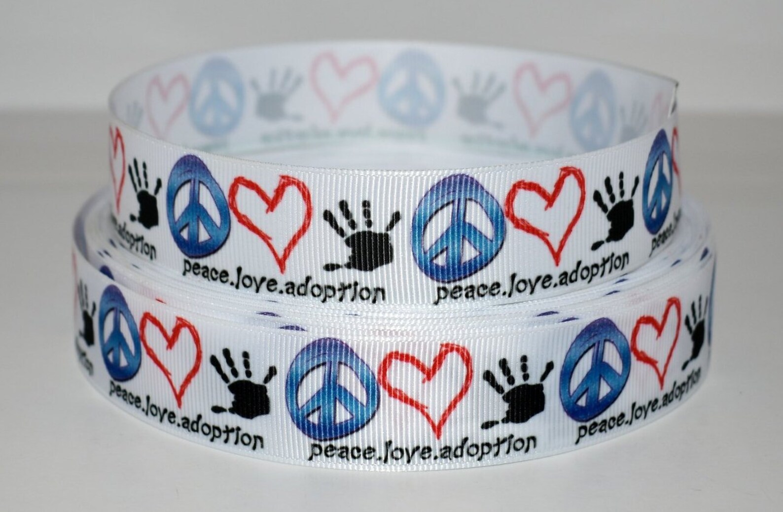 Peace Love Adoption 1" Grosgrain Ribbon - Etsy