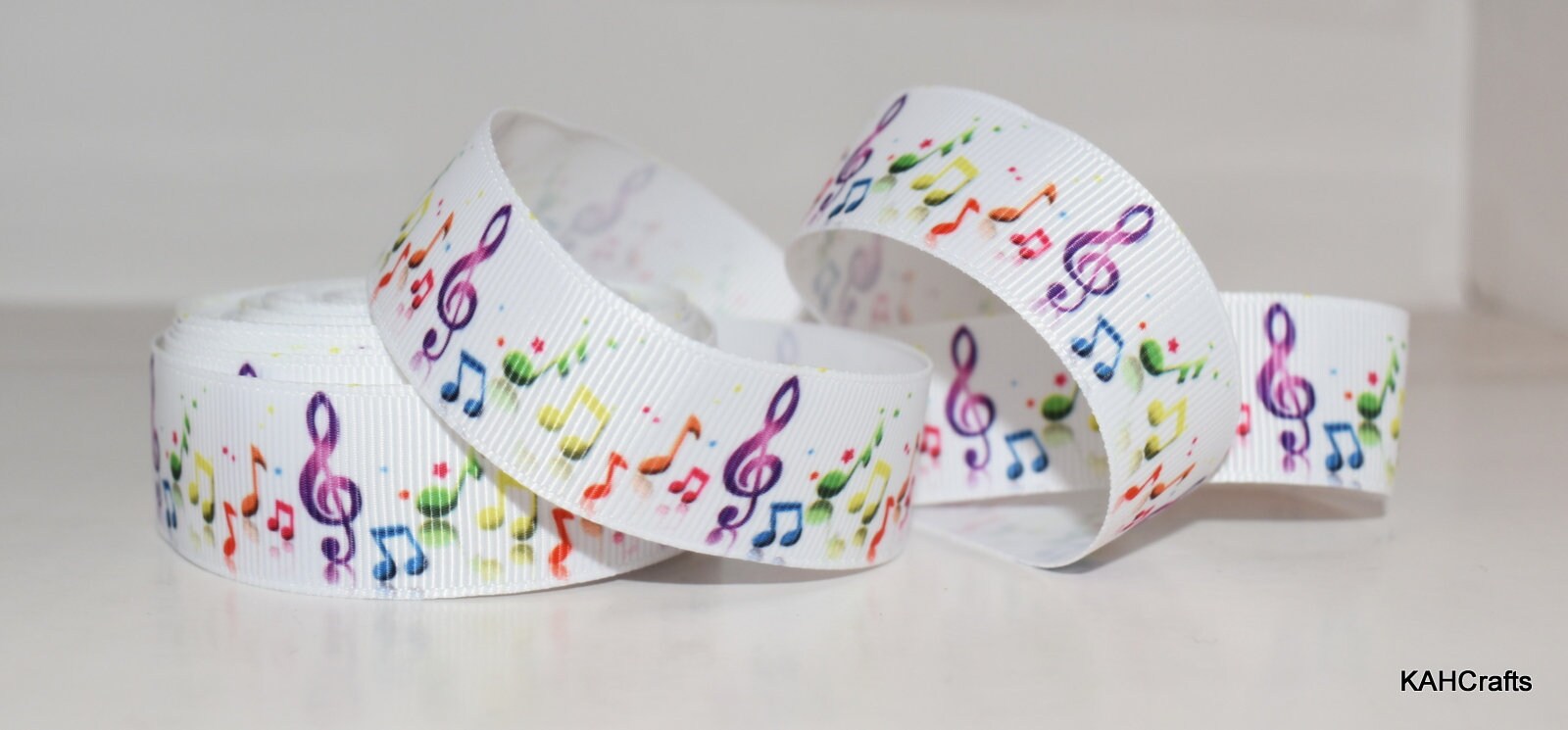 Music Notes Staff 7/8" or 1" Grosgrain Ribbon You Choose - Etsy