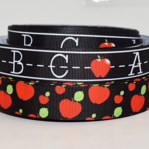 Abc's Apples 7/8" Grosgrain Ribbon You Choose - Etsy