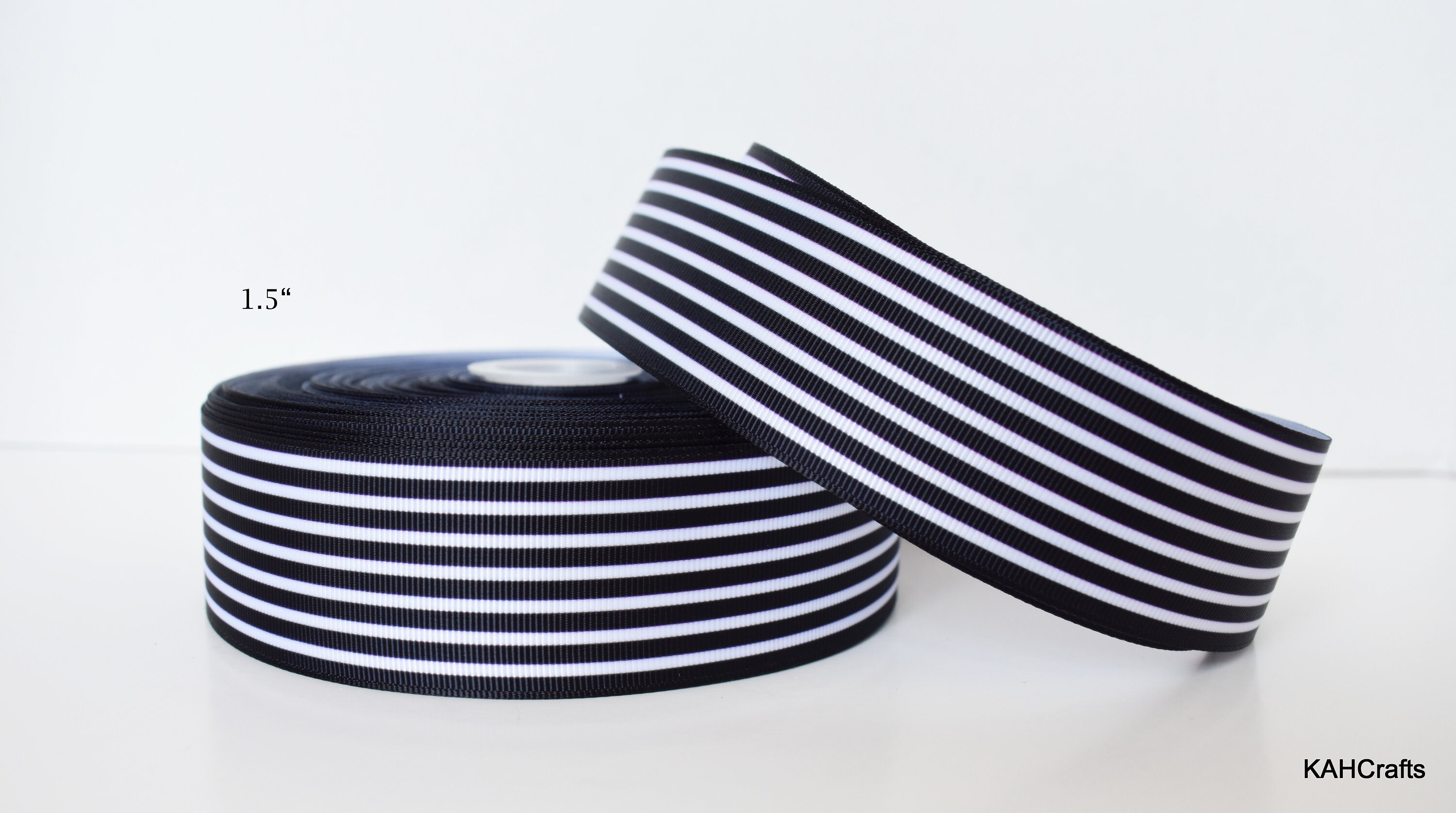 Black and White Striped Grosgrain Ribbon You Choose Width - Etsy
