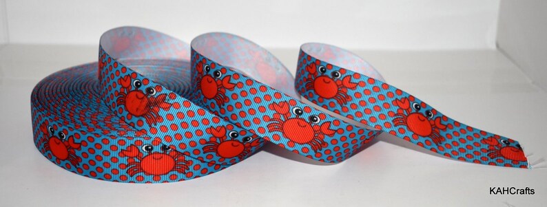 Crab Polka Dots 1 Grosgrain Ribbon - Etsy