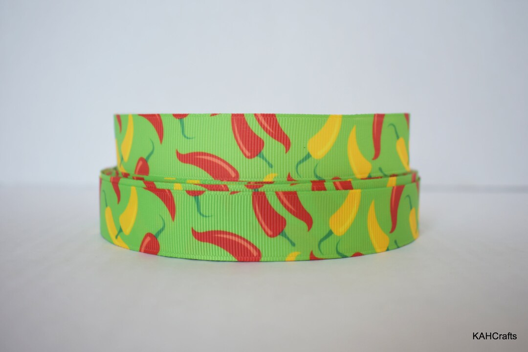 Red Yellow Peppers 7/8" Grosgrain Ribbon - Etsy