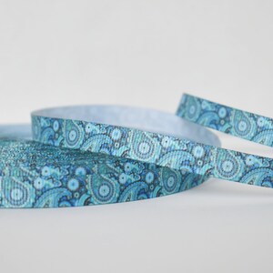 Blue Paisley Grosgrain Ribbon You Choose Width - Etsy