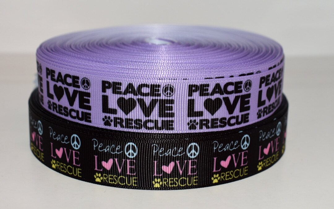 Peace Love Rescue Pets 7/8" Grosgrain You Choose - Etsy
