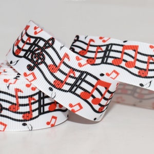 Music Notes Staff 7/8" or 1" Grosgrain Ribbon You Choose - Etsy