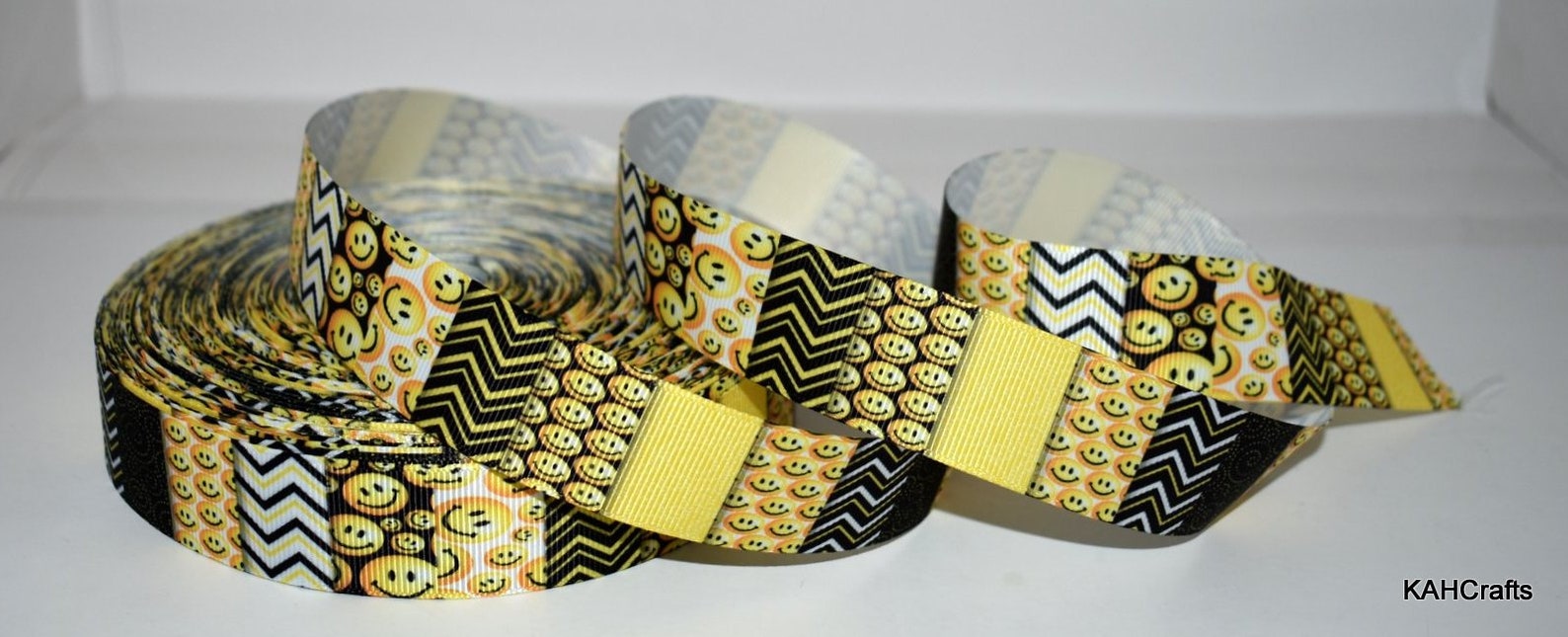 Smiley Face Chevron Dots Happy 1 Grosgrain Ribbon - Etsy