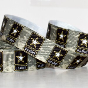 Army Blue Camo 7/8" or Army Green Camo 1" Grosgrain Ribbon You Choose ...