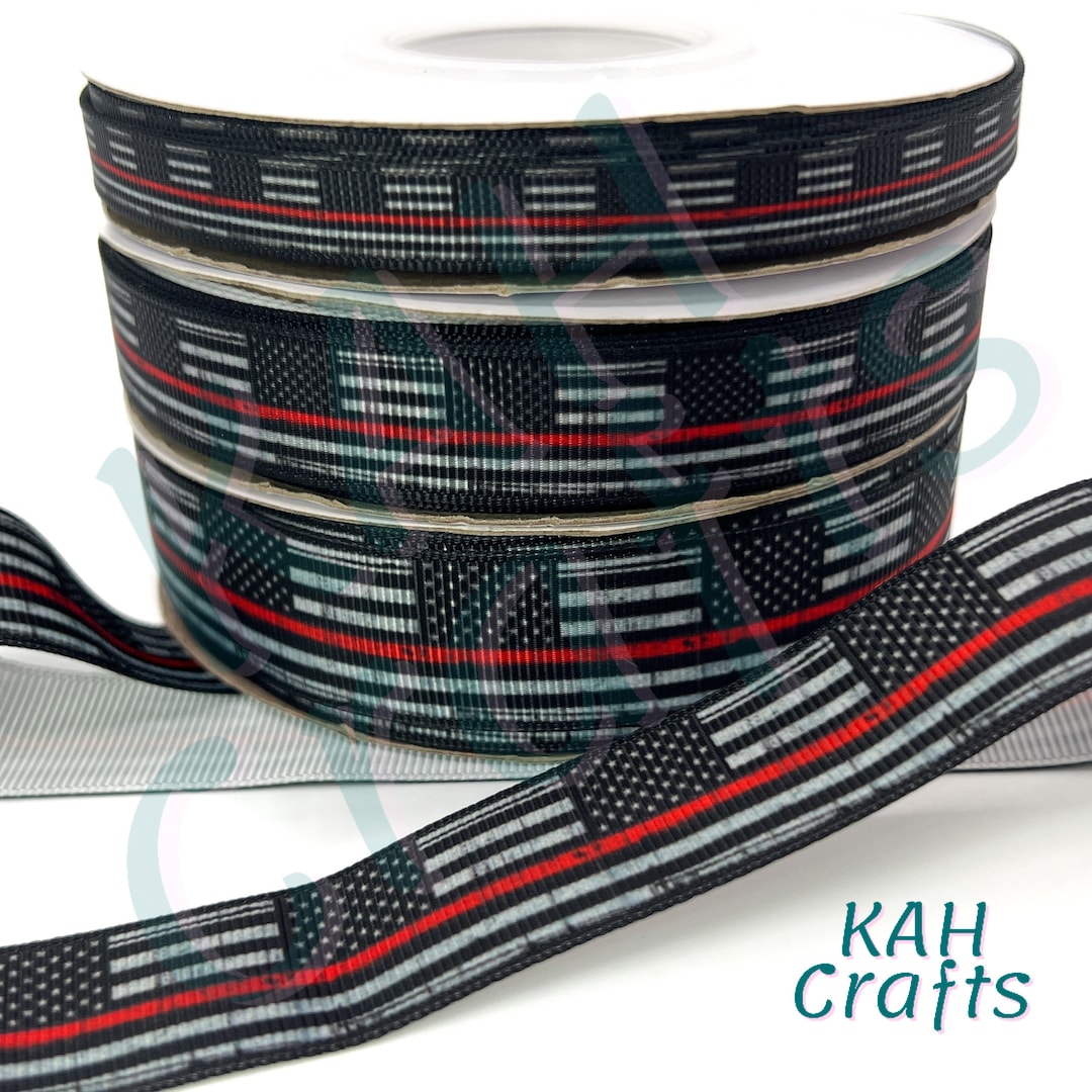 USDR Fire Department Red Line Flag Grosgrain Ribbon You Choose Width - Etsy