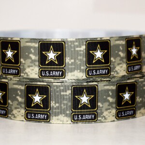 Army Blue Camo 7/8" or Army Green Camo 1" Grosgrain Ribbon You Choose ...
