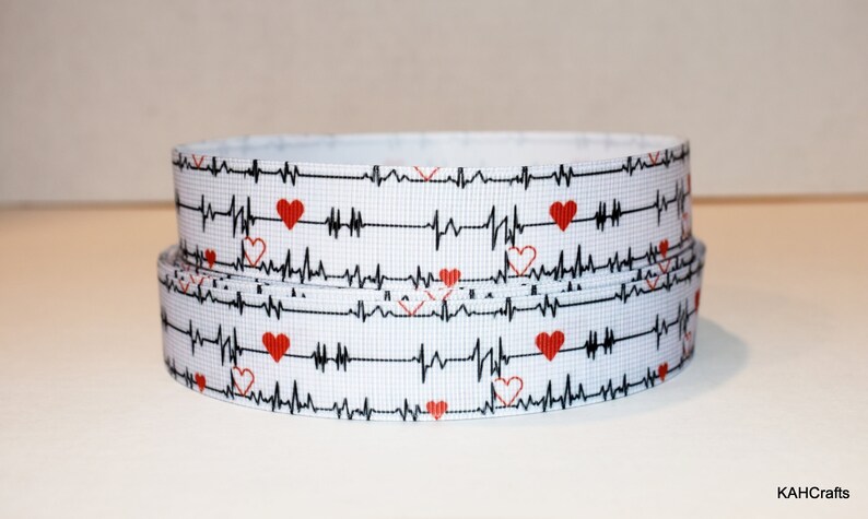 Nurse Heartbeat 7/8 Grosgrain Ribbon You Choose | Etsy