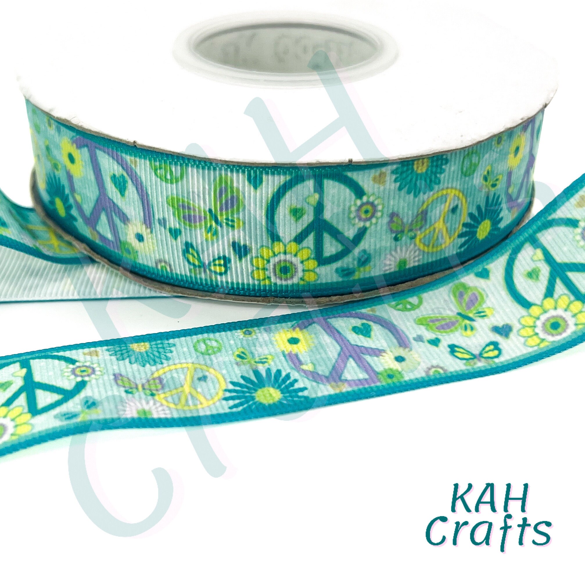Peace Signs Love Bug 7/8" or 1" Grosgrain Ribbon You Choose - Etsy
