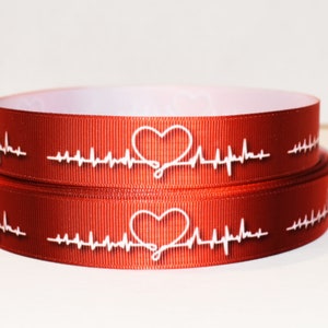 Nurse Heartbeat 7/8" Grosgrain Ribbon You Choose - Etsy