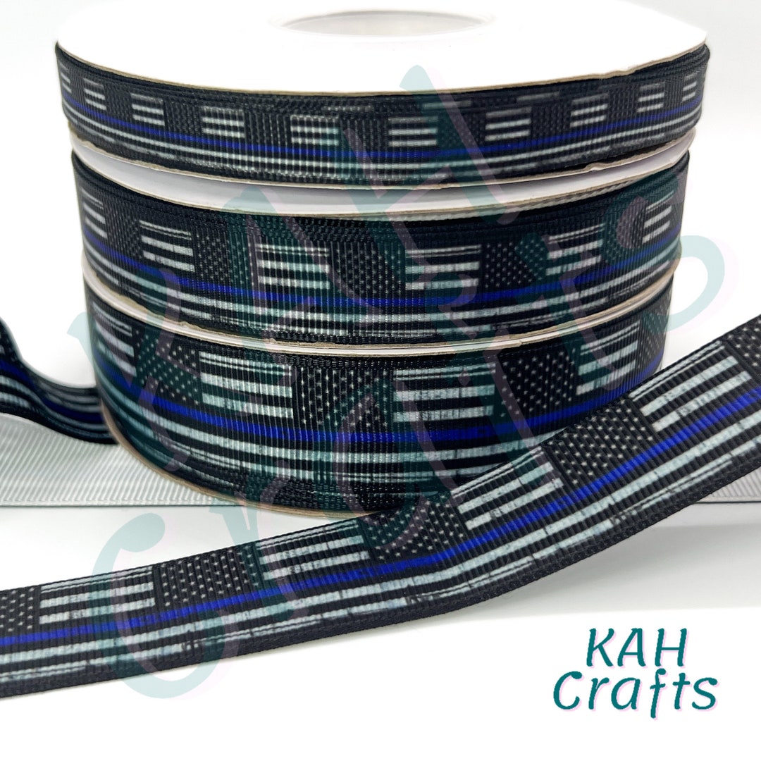 USDR Police Department Blue Line Flag Grosgrain Ribbon You Choose Width ...