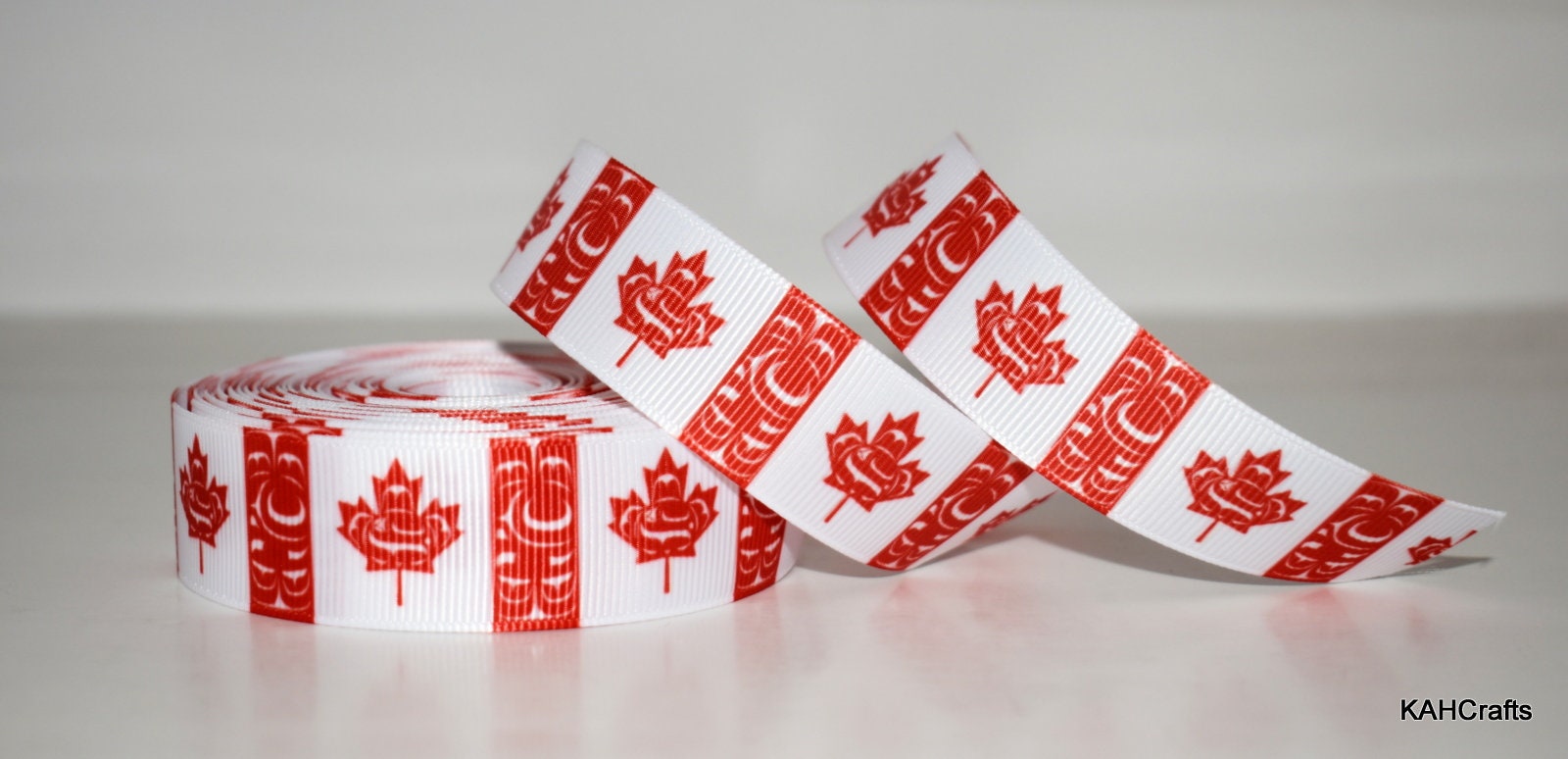 Canada Day Flag Canadian Leaf 7/8 Grosgrain Ribbon You | Etsy