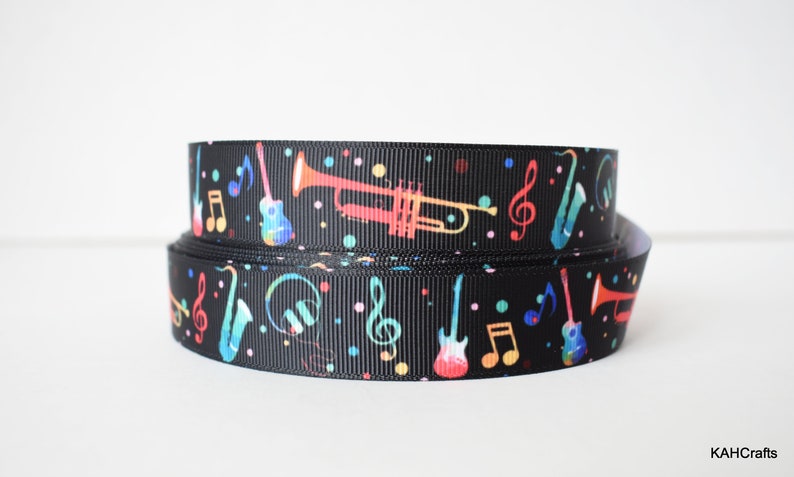 Music Notes Staff Rainbow 7/8" Grosgrain Ribbon - Etsy
