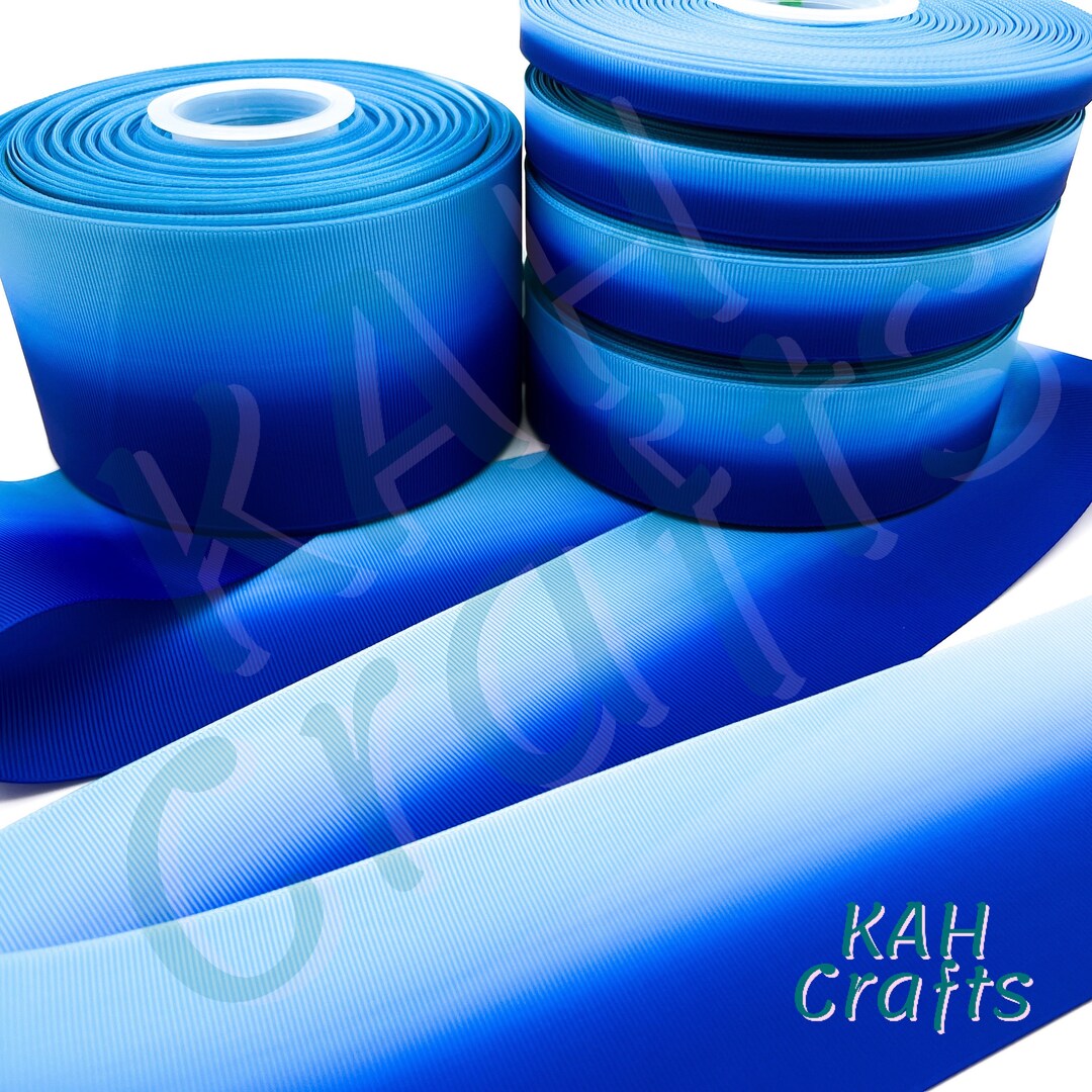 USDR Blue Sky to Royal Ombre Color Fade Grosgrain Ribbon You Choose ...