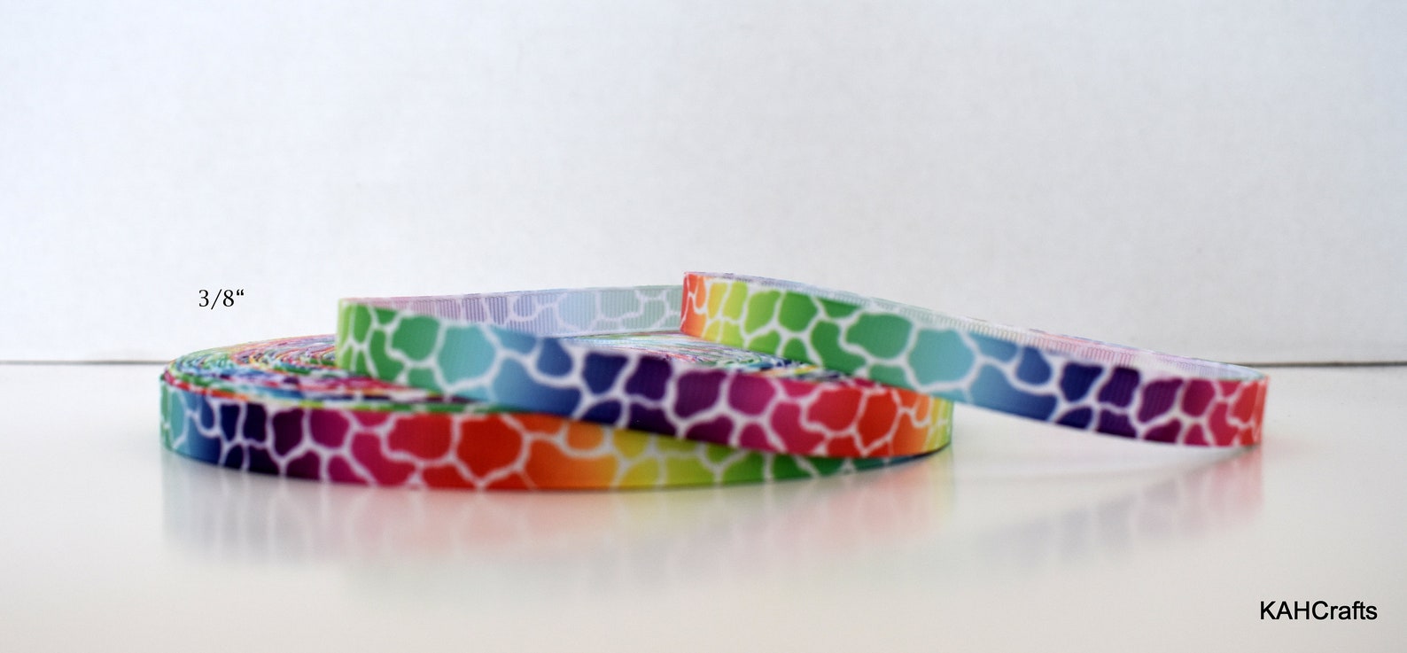 Rainbow Color Giraffe Grosgrain Ribbon You Choose Width - Etsy