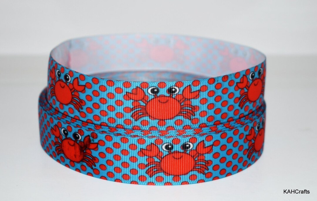 Crab Polka Dots 1" Grosgrain Ribbon - Etsy
