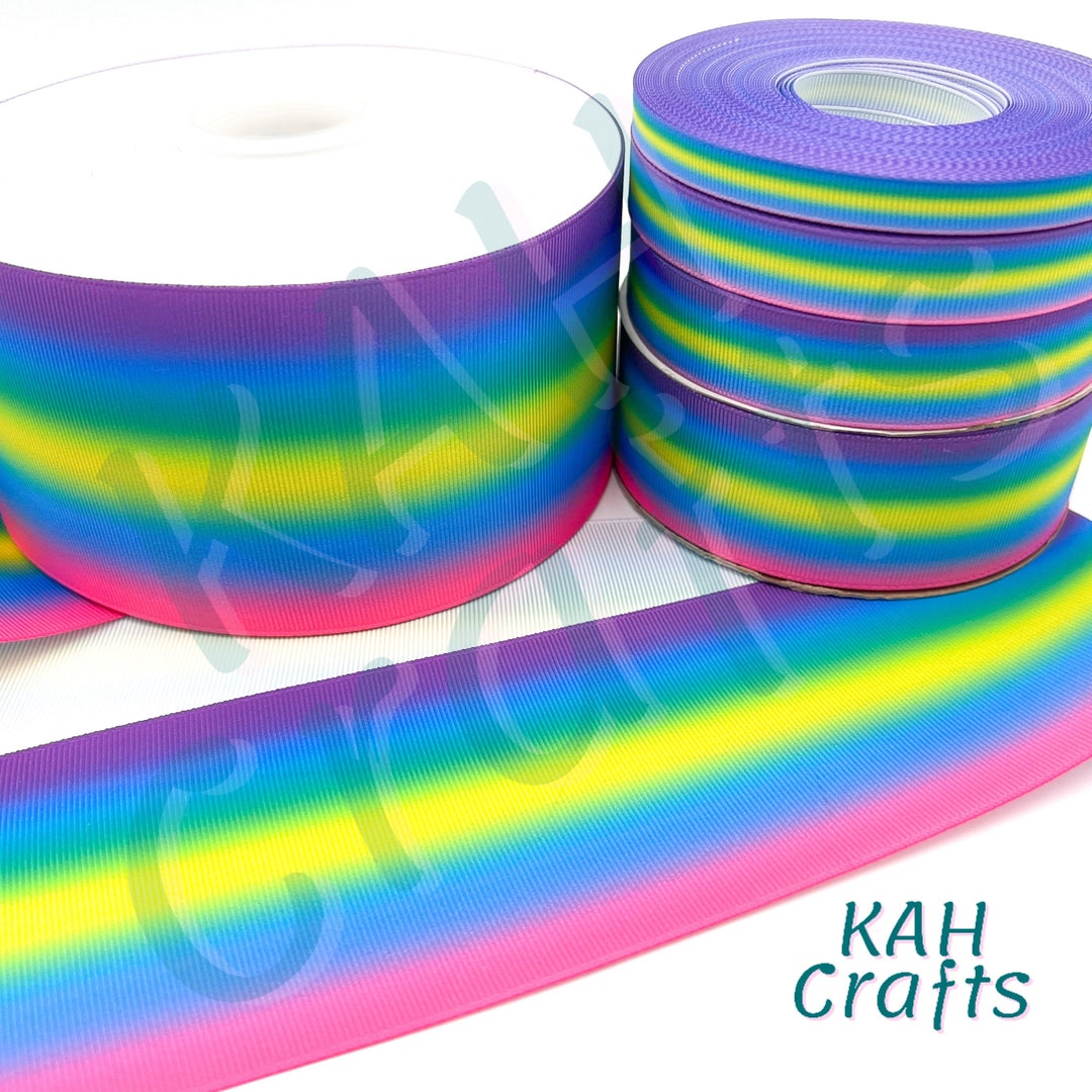 USDR Stripes Horizontal Pastel Rainbow Bugs Grosgrain Ribbon You Choose ...