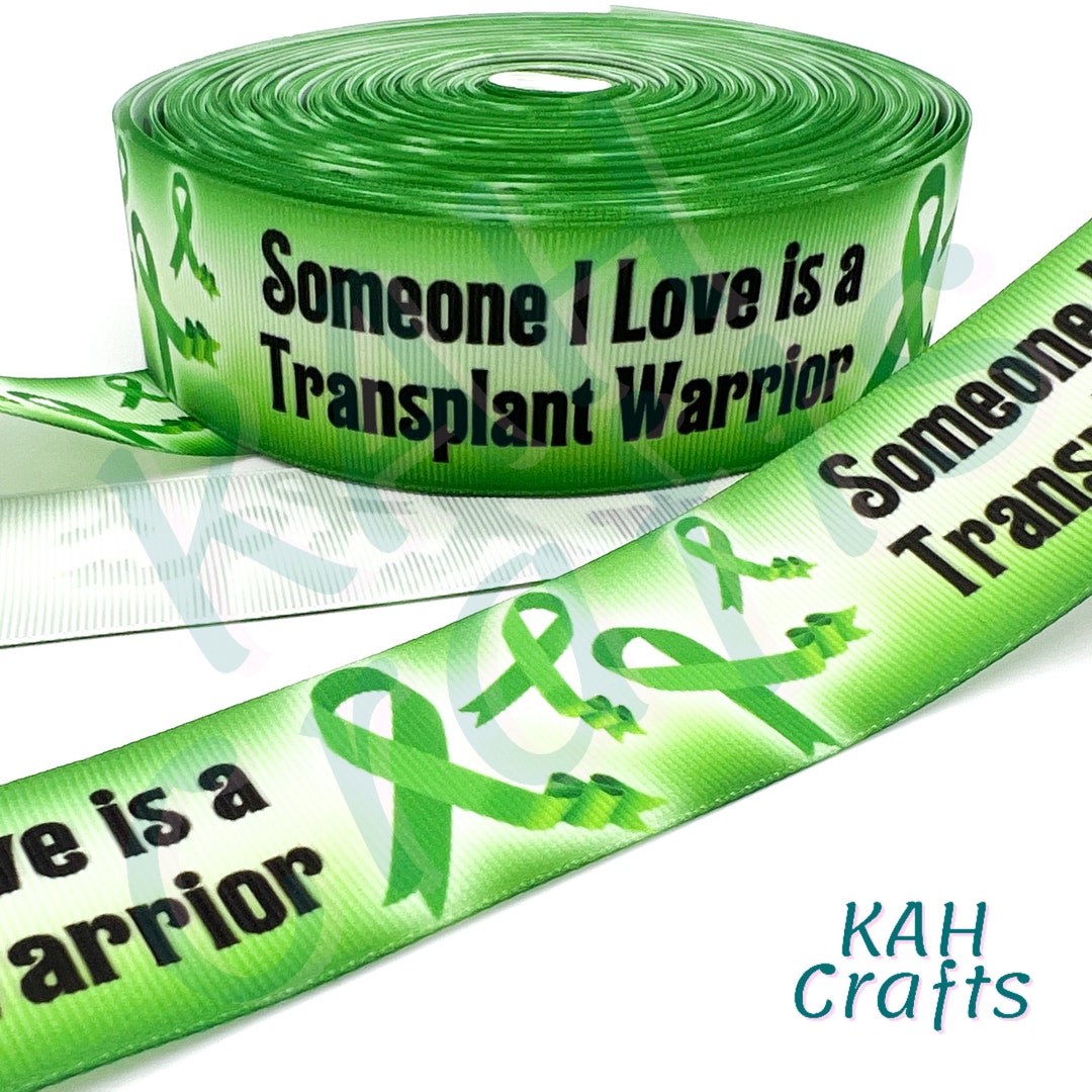USDR Transplant Warrior Lung Green Awareness Ribbon Grosgrain Ribbon ...
