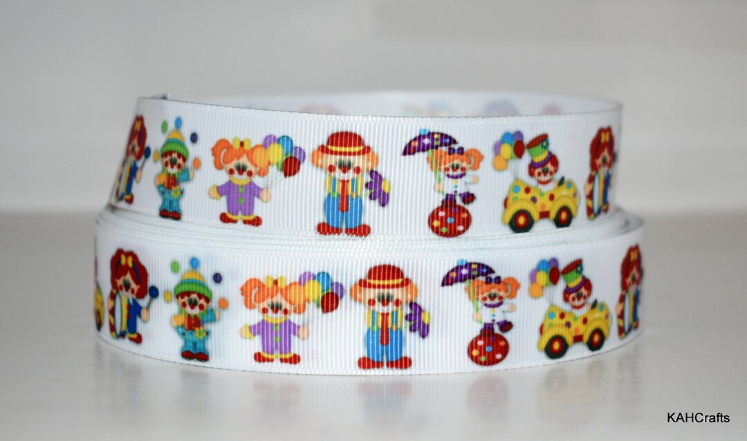 Clowns Circus 1" Grosgrain Ribbon - Etsy