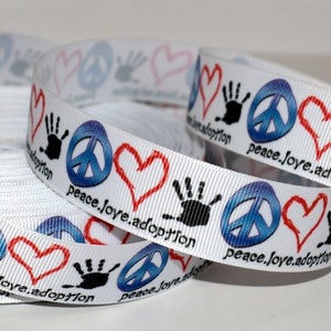 Peace Love Adoption 1" Grosgrain Ribbon - Etsy