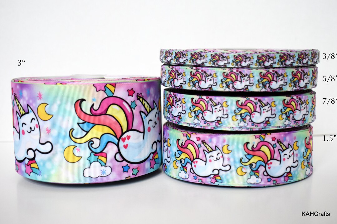 Unikitty Rainbows Stars Grosgrain Ribbon You Choose Width - Etsy