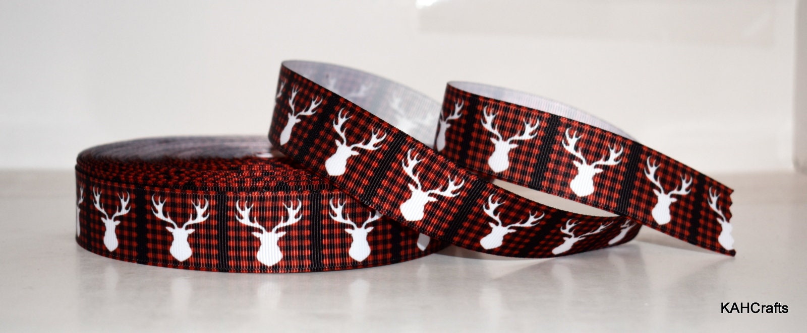 Plaid Buck Deer 1 Grosgrain Ribbon You Choose - Etsy