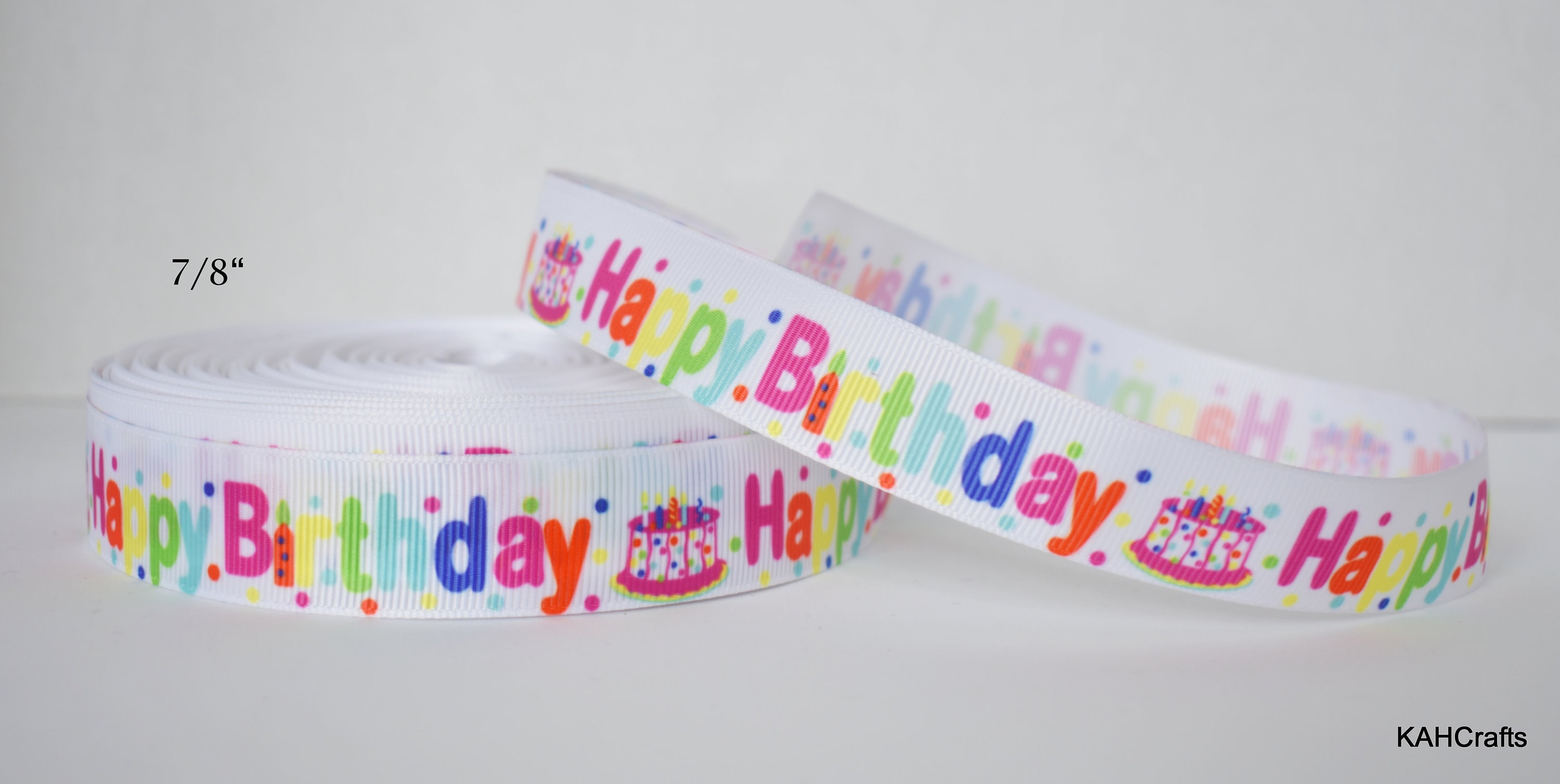 Happy Birthday Grosgrain Ribbon You Choose Width - Etsy