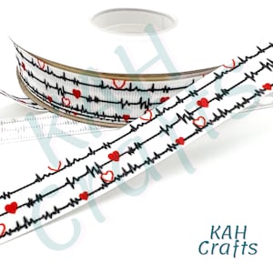Nurse Heartbeat Grosgrain Ribbon You Choose Width - Etsy