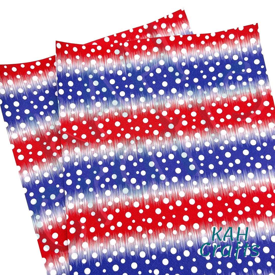USDR Red, White and Blue Dots Polka Dots Faux Leather - Etsy