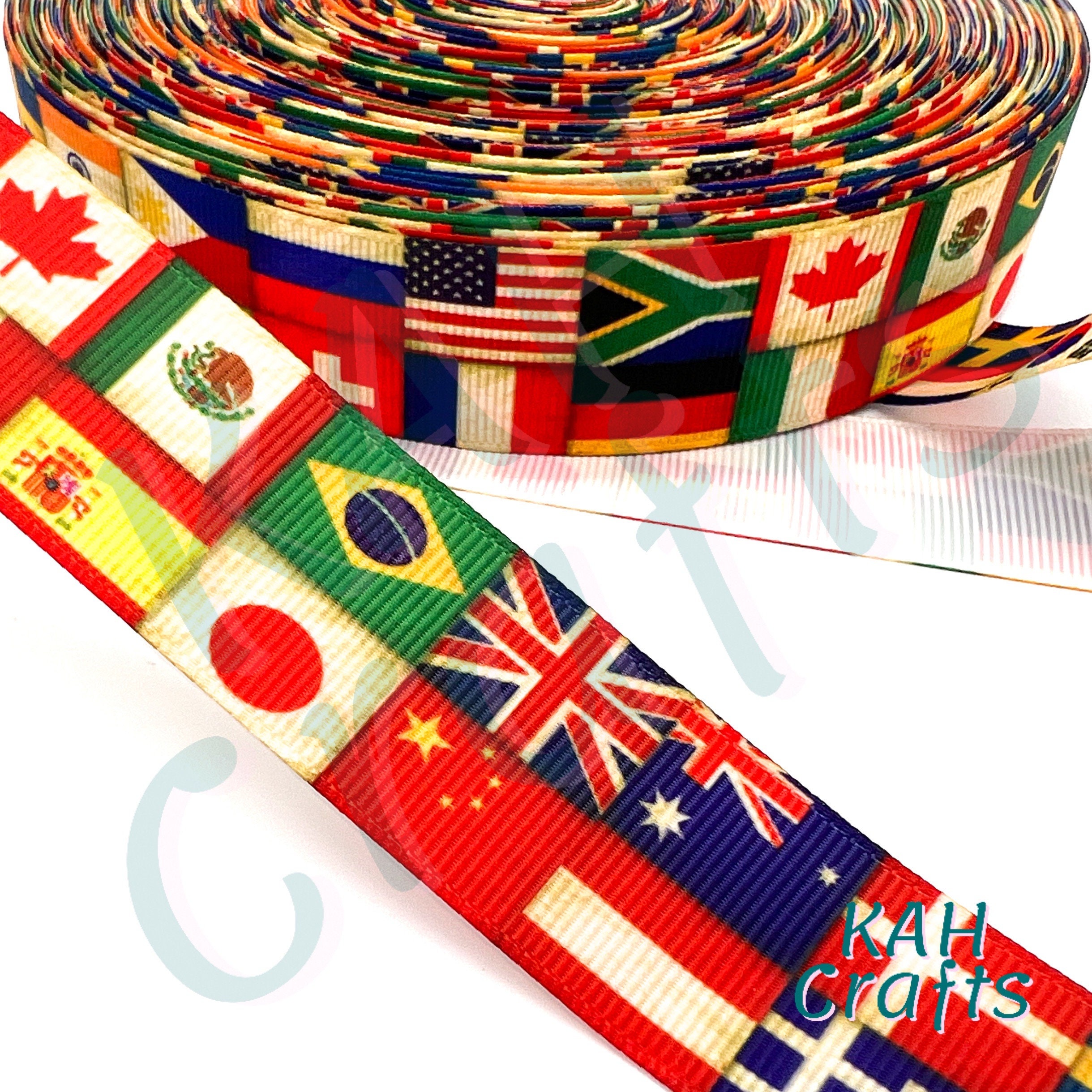 All Nations Flags World 1" Grosgrain Ribbon - Etsy